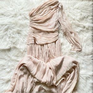 BHLDN | Dresses | Bhldn Dress Nwt Jade Metallic One Shoulder ...